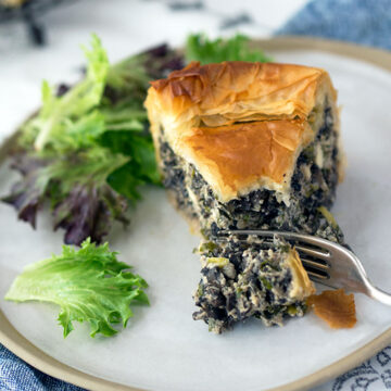 Mushroom Filo Pie, Manitaropita