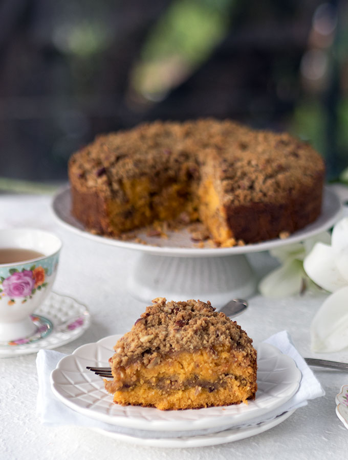 When the Tropics meet Autumn, Papaya Pecan Streusel Cake | Belly Rumbles