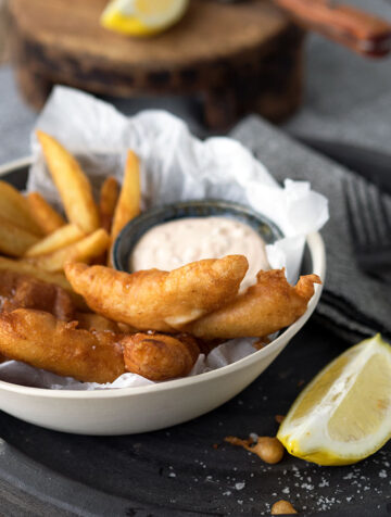 Ginger Beer Battered Fish & Chips - Belly Rumbles