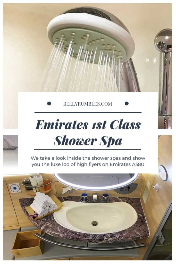 Showering at 40,000 feet, Emirates A380 First Class Shower Spa - Belly ...