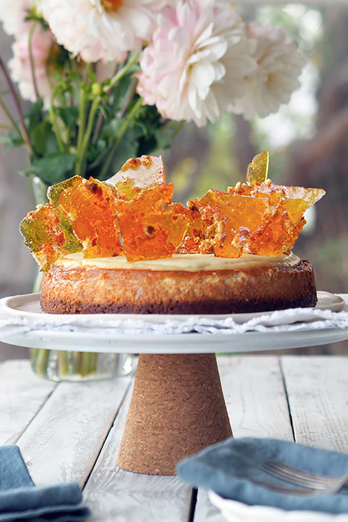 Baked ANZAC Cheesecake with ANZAC Biscuit Brittle - Belly Rumbles