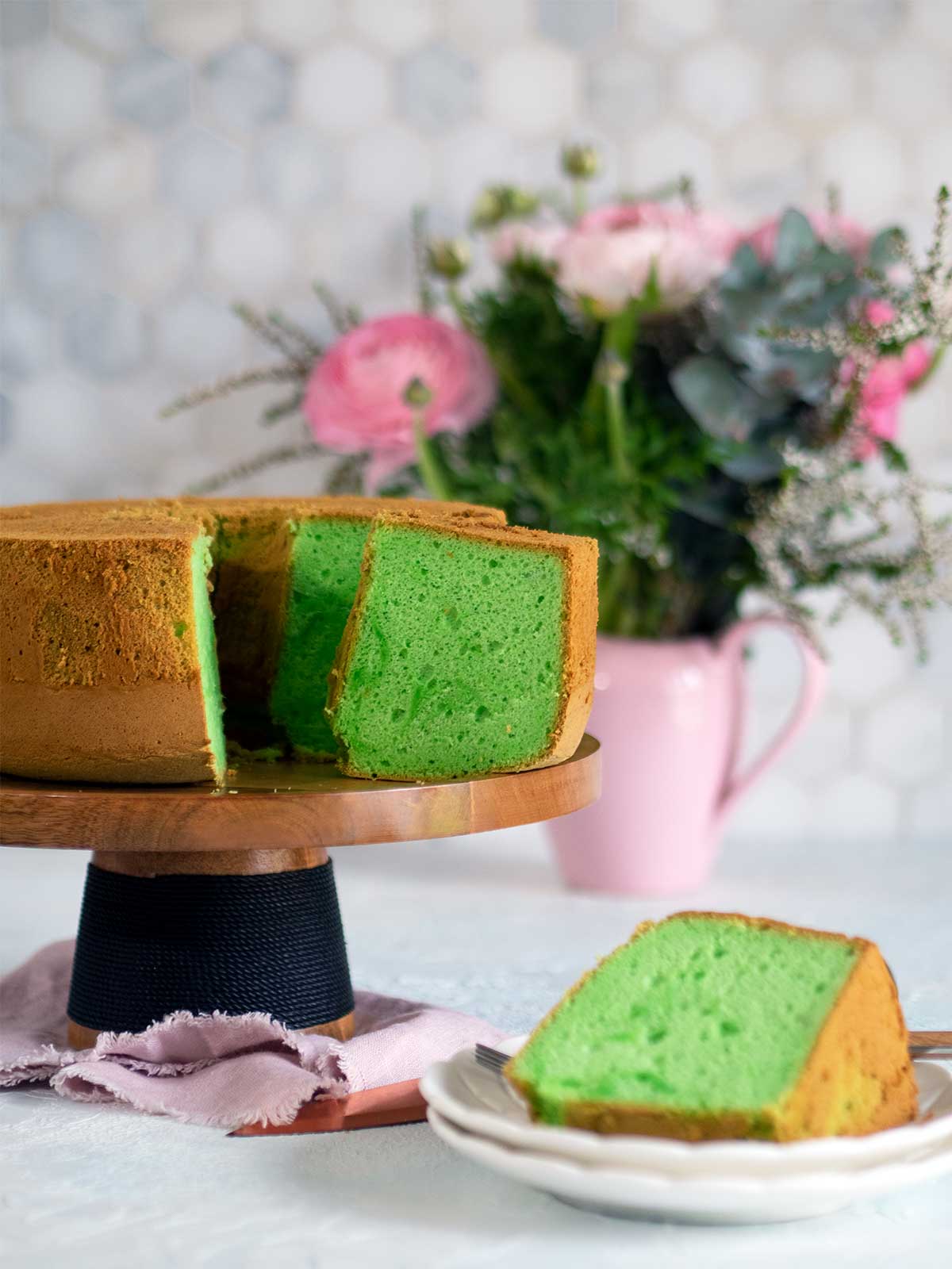 Pandan Cake - Light as air and Dairy Free - Belly Rumbles