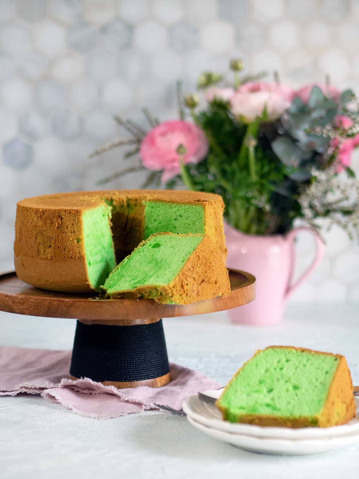 Pandan Cake - Light as air and Dairy Free - Belly Rumbles