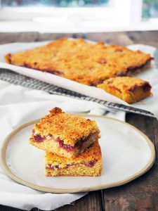 Easy Coconut Slice with Jam - Belly Rumbles