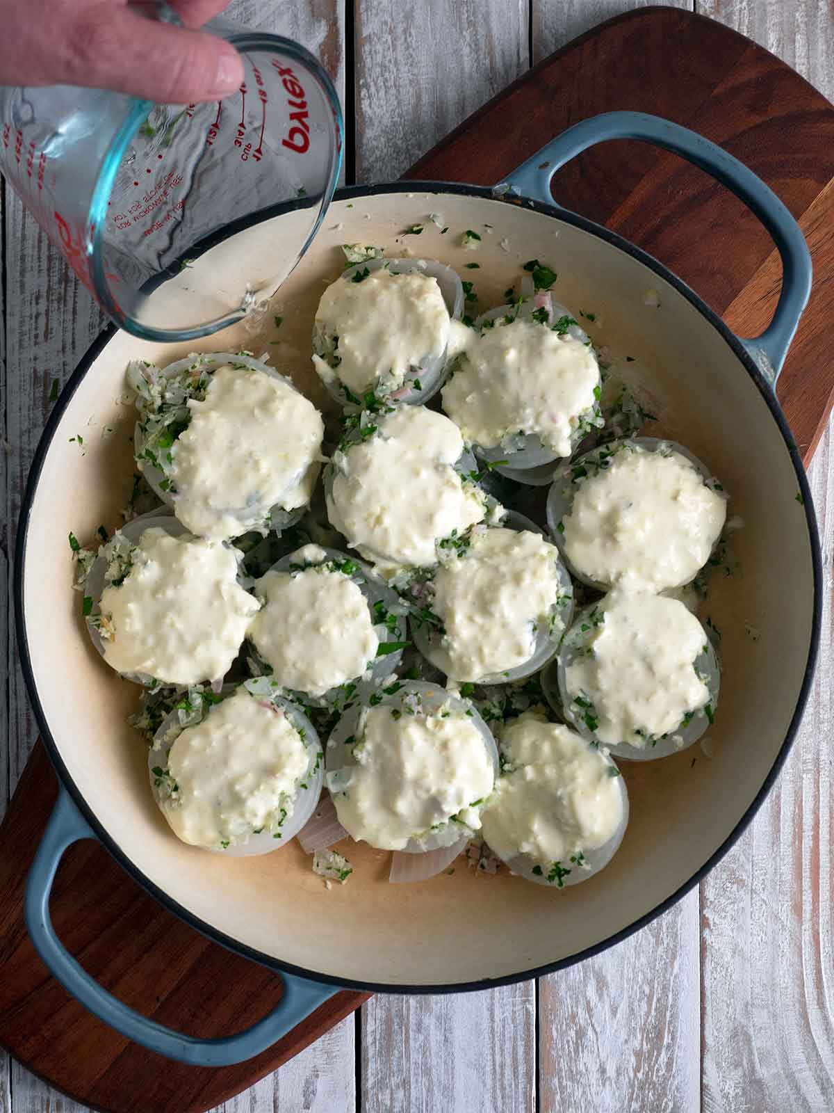 Baked Stuffed Onions with Parmesan Cream