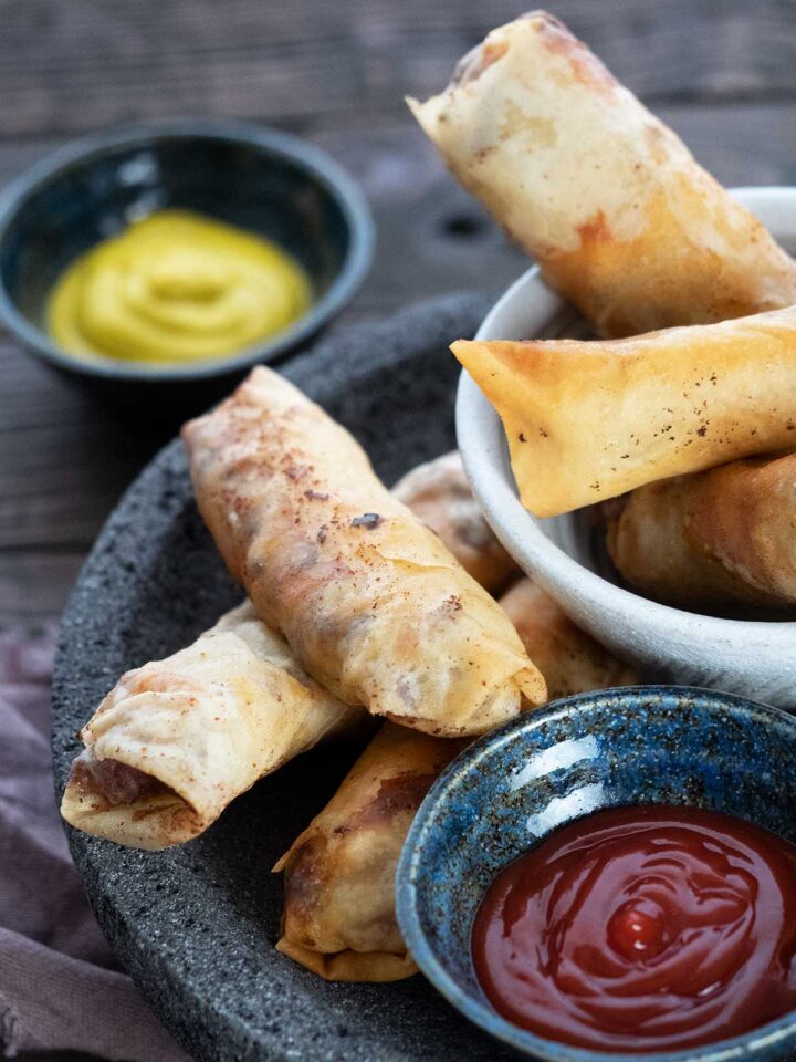 Cheeseburger Spring Rolls - Belly Rumbles