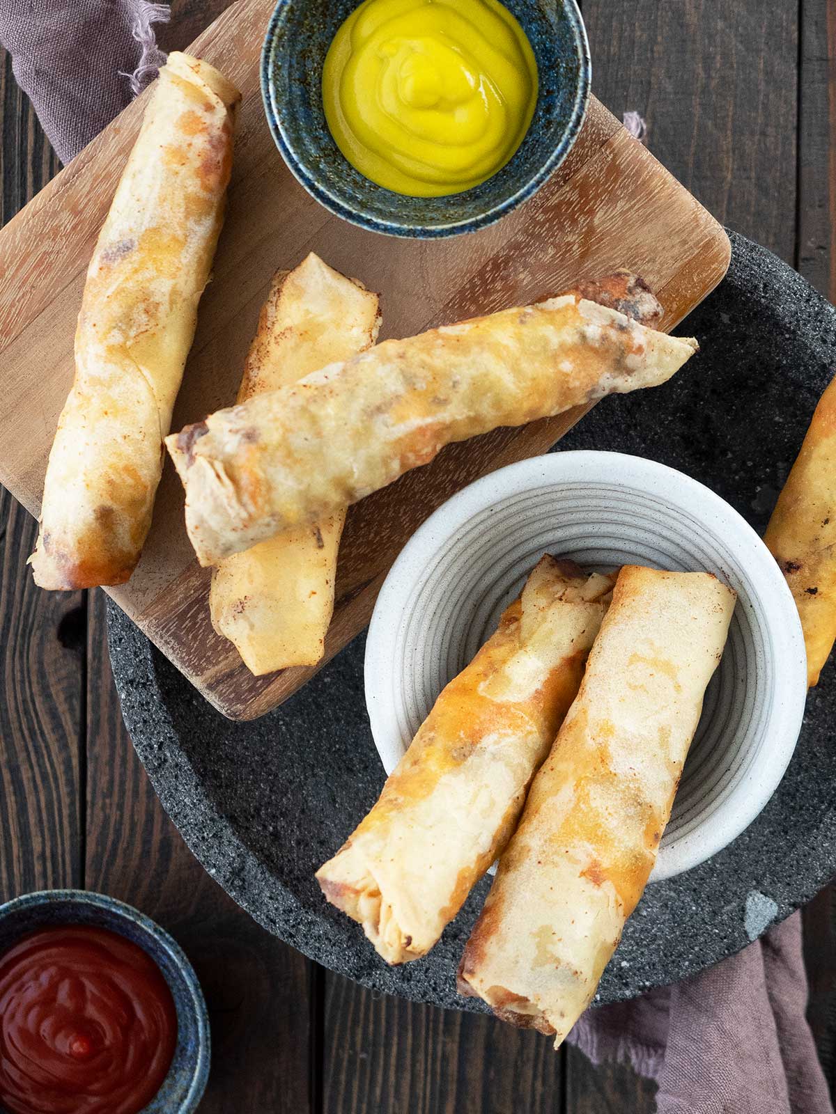 Cheeseburger Spring Rolls - Belly Rumbles