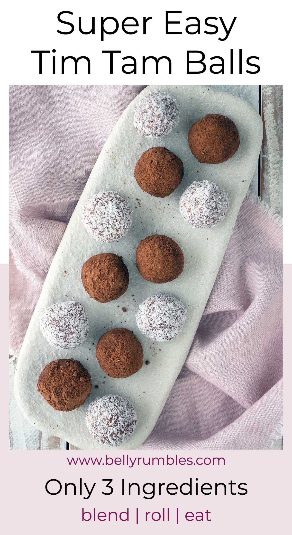 Tim Tam Balls with Milo and Coconut - Belly Rumbles
