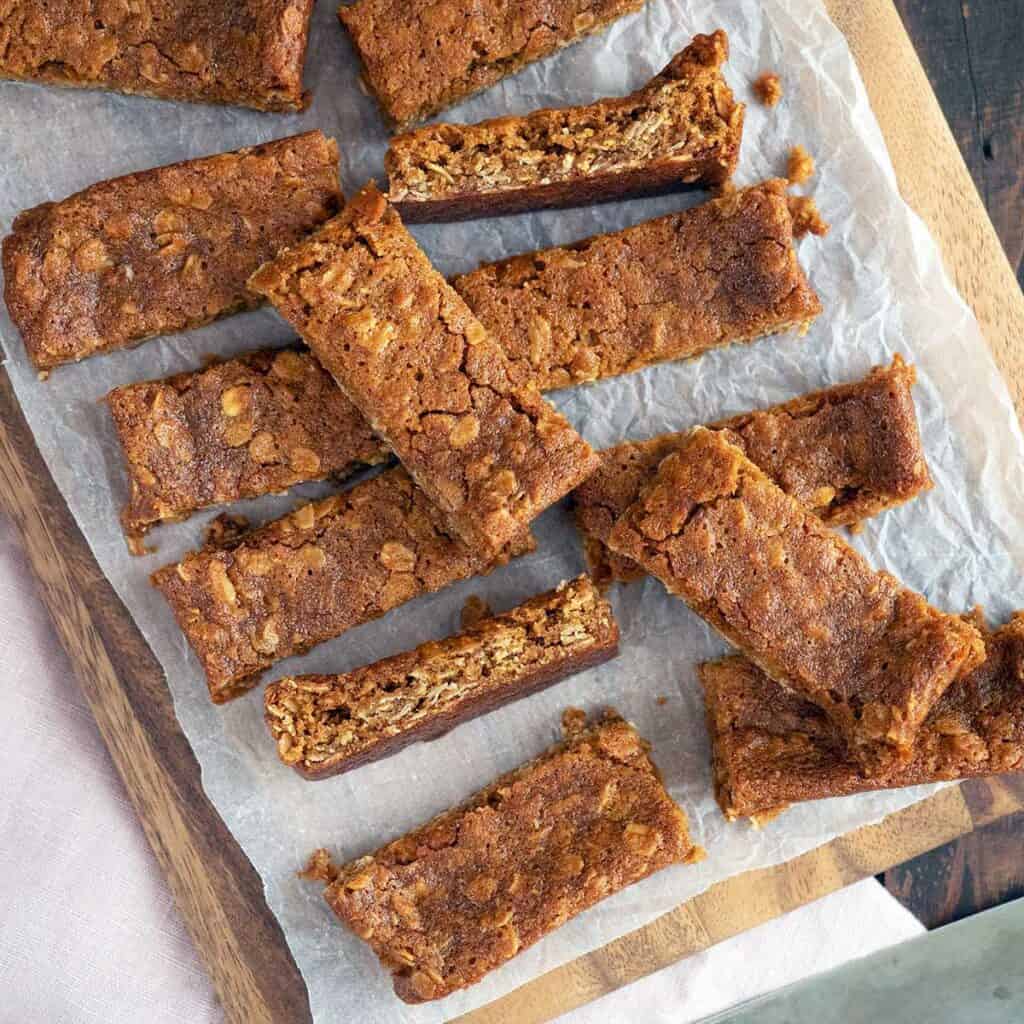 Delicious Chewy Anzac Slice Recipe - Belly Rumbles
